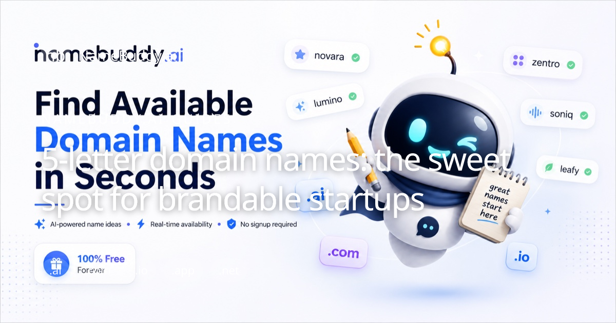 5-Letter Domain Names: Best Patterns and Available Slots | NameBuddy.ai